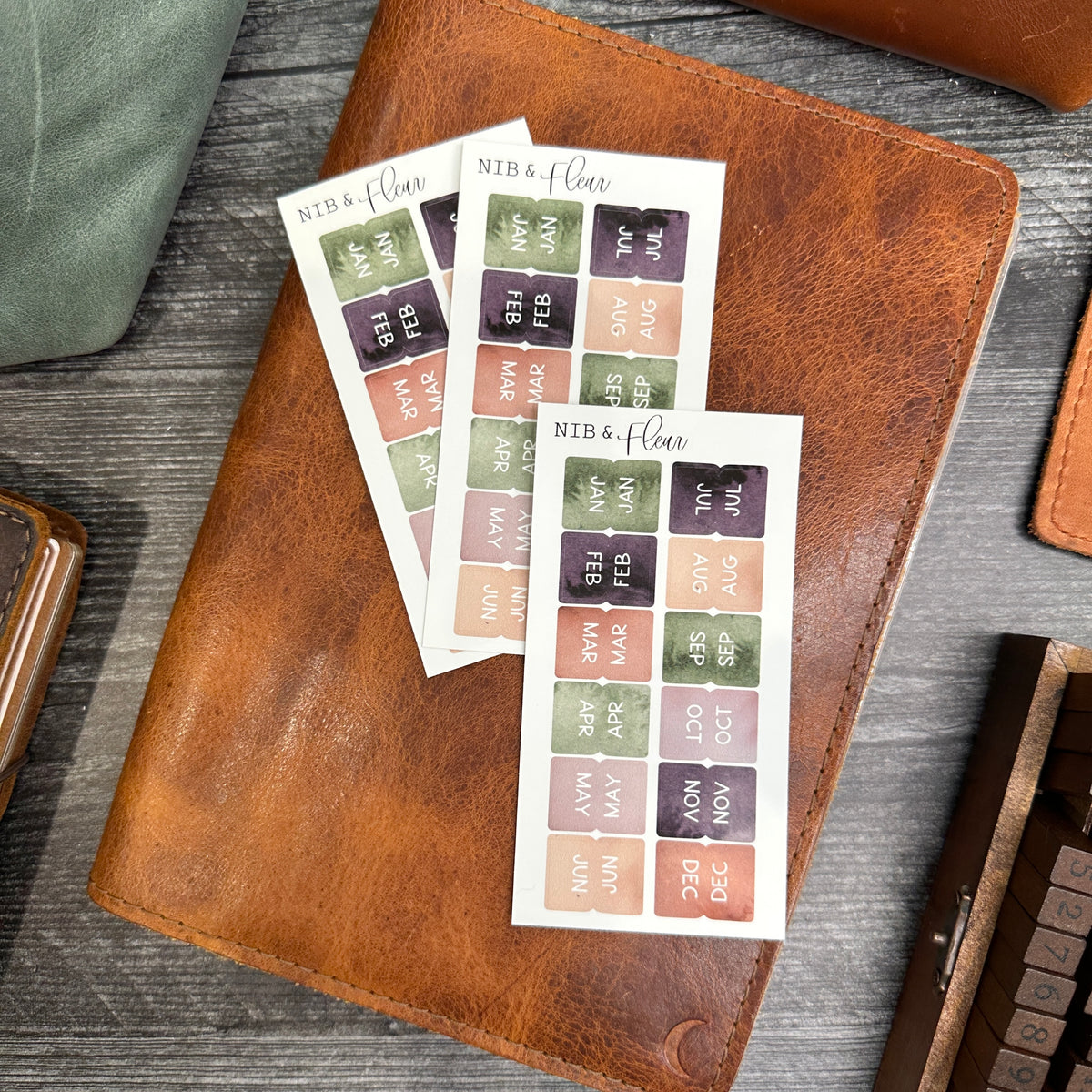 Month Tabs (Petal) Sticker Sheet – Nib & Fleur